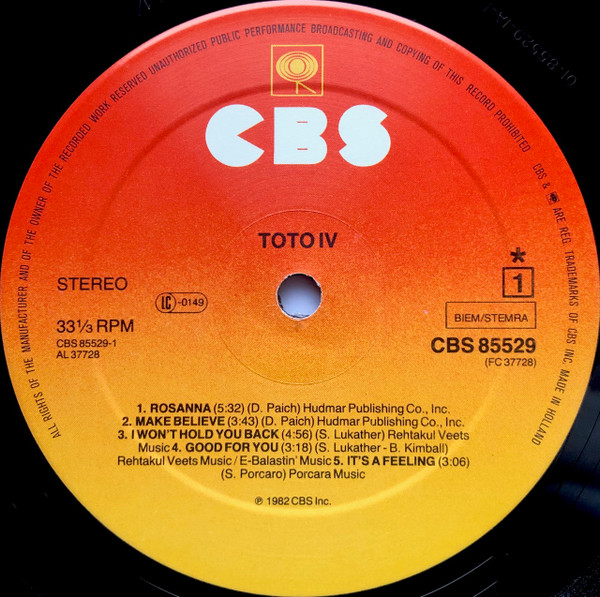Toto – Toto IV | ROCKVINILOS - Tienda de Vinilos y CDs