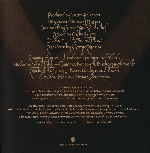 Van Halen – Balance (CD) | ROCKVINILOS - Tienda de Vinilos y CDs