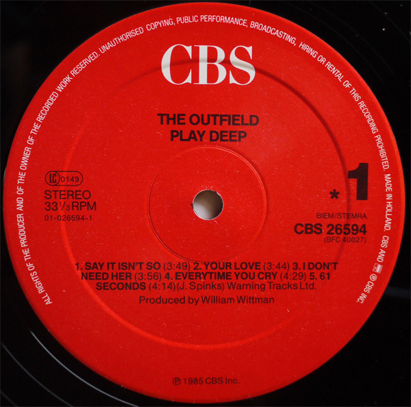 The Outfield – Play Deep | ROCKVINILOS - Tienda de Vinilos y CDs