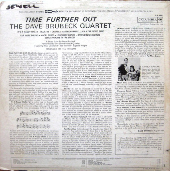 The Dave Brubeck Quartet – Time Further Out (Miro Reflections ...